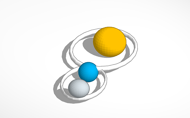 3D design Sun Earth Moon CAD - Tinkercad