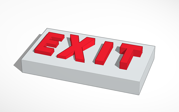 3D design Exit sign - Tinkercad
