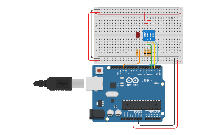 Circuit design Expressão Booleana_Arduino - Tinkercad
