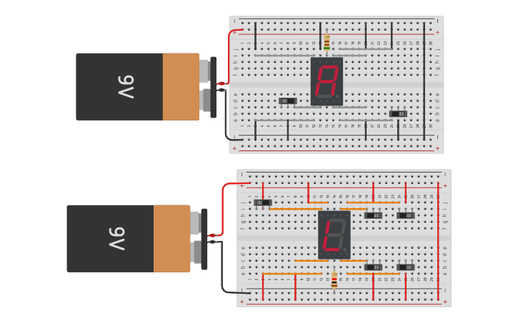 Circuit design Display de 7 segmentos | Tinkercad Circuit design Display de 7 segmentos | Tinkercad