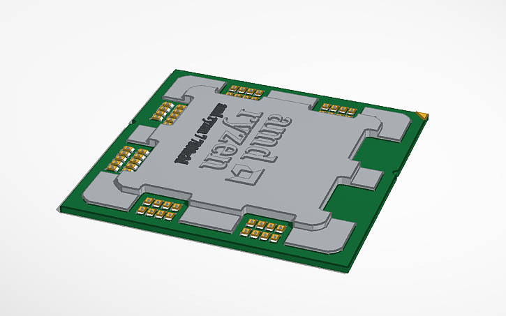 3D design amd ryzen 7 7800x3d cpu (central processing unit) - Tinkercad