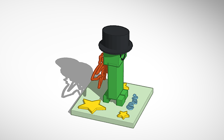 3D design creeper with hat - Tinkercad