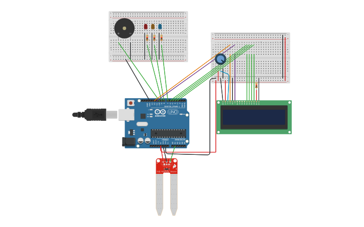 Circuit design Program 5: Soil Moisture Sensor - Tinkercad