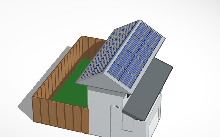 3D design House With Solar Panel - Tinkercad