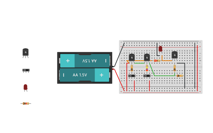 Circuit design NAND - Transistors NPN | Tinkercad