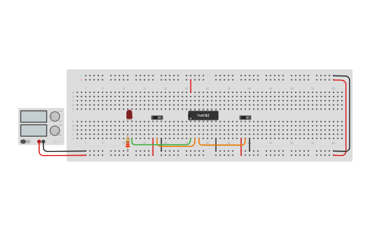 Circuit design NOR Gate - Tinkercad