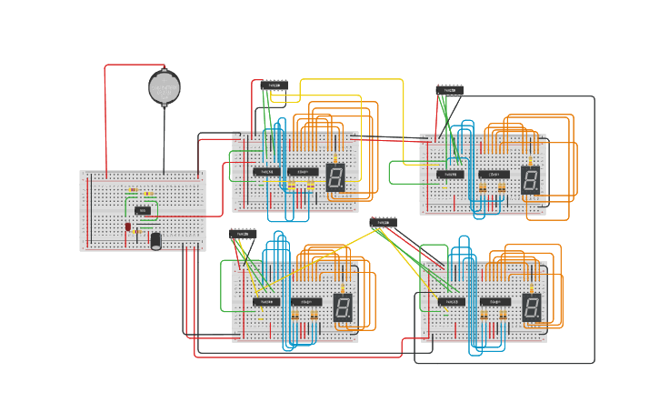 Circuit design Logic-gates-digital-clock - Tinkercad