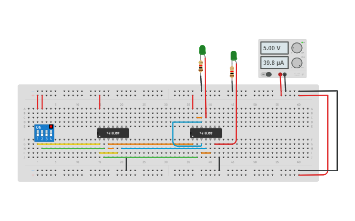 Circuit design Half subtractor using universal gate | Tinkercad