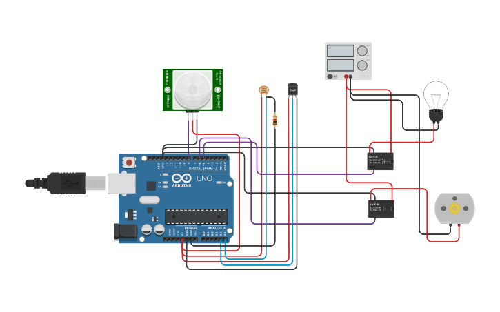 Circuit design Home Automation System - Tinkercad