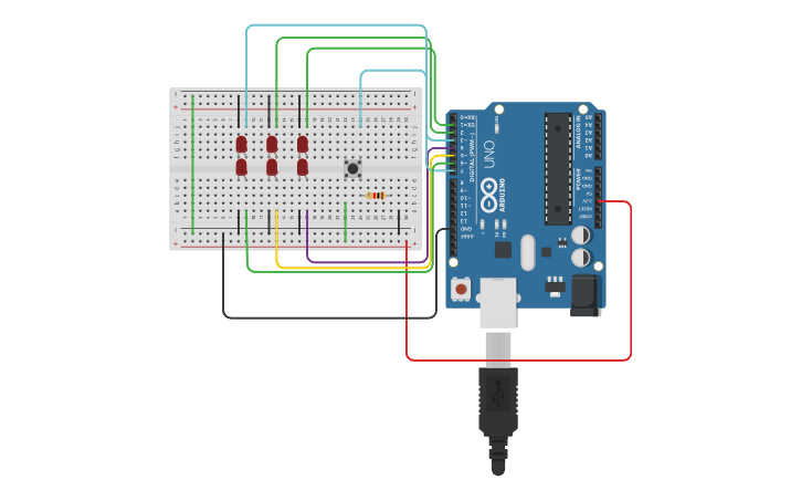 Circuit design Dice - Tinkercad