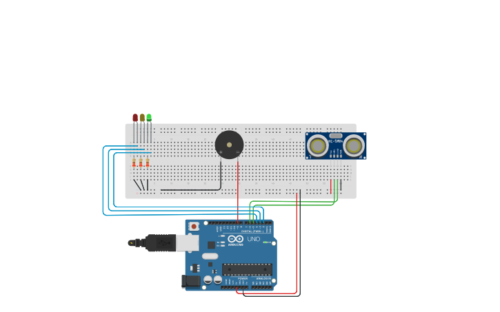 Circuit design Sensor Ultrasonido - LARA - Tinkercad