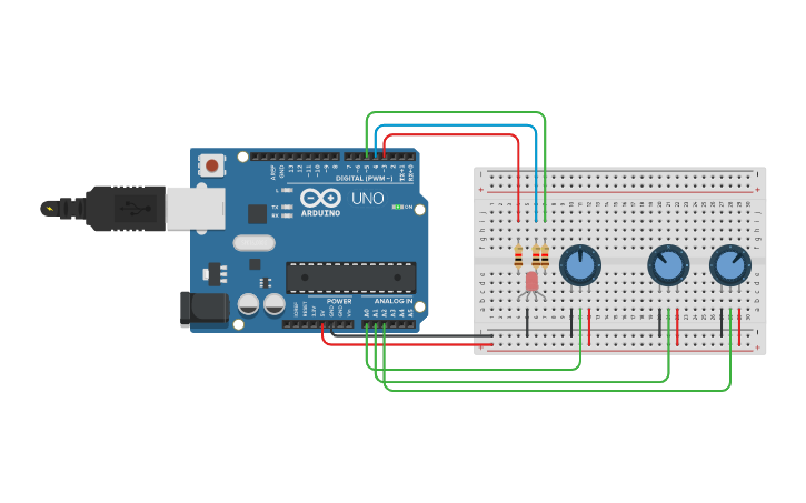 Circuit design Practice with RGB led and Potentiometer | Tinkercad