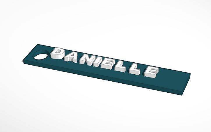3D design name tag - Tinkercad