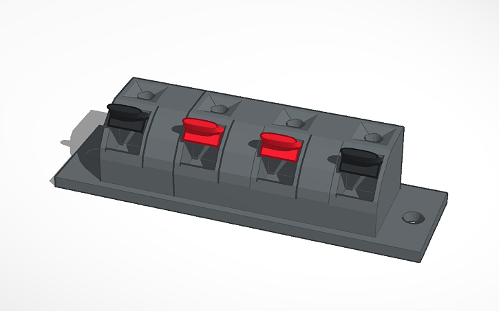 3D design Speaker Terminal - 4 spring - Tinkercad