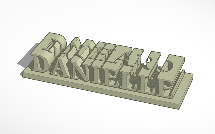 3d Design Name In Name Tinkercad