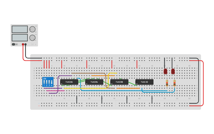 Circuit design Full subtractor using basic gates | Tinkercad