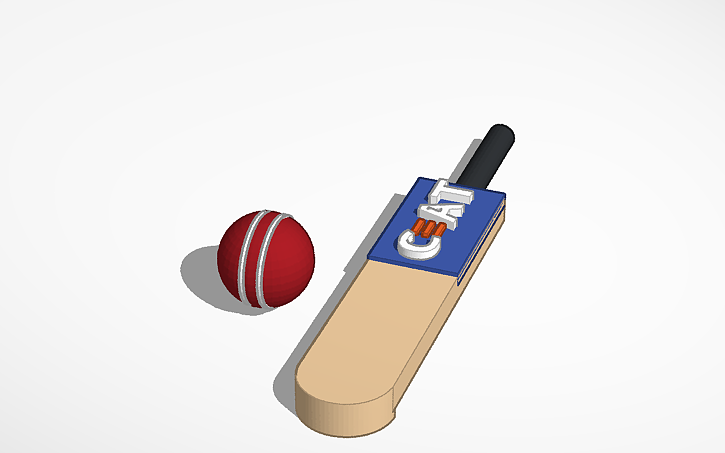 3D design Cricket bat and ball. - Tinkercad