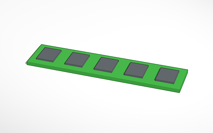 3D design computer RAM chip - Tinkercad