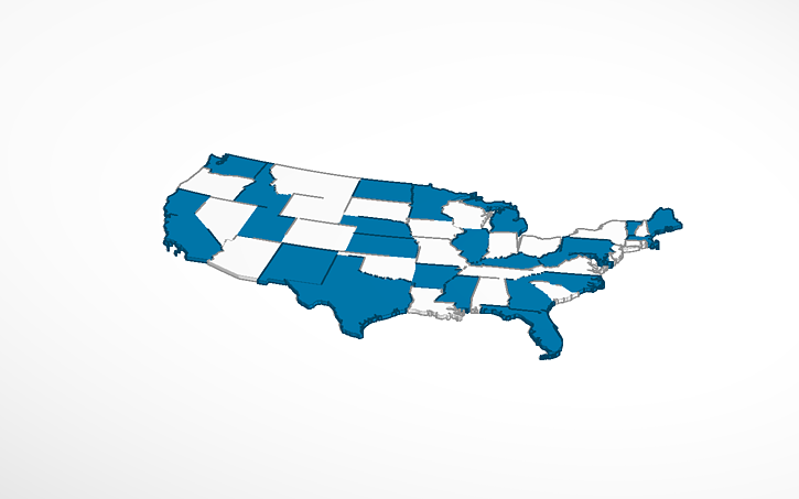 3D design Juan's United states of America Map. - Tinkercad