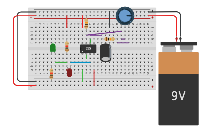 Circuit design LEDs INTERMITENTE - Tinkercad