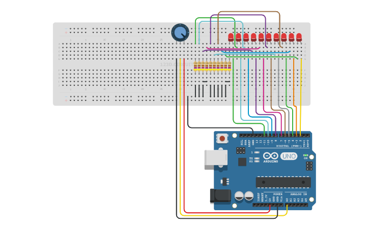 Circuit design Analog to digital - Tinkercad