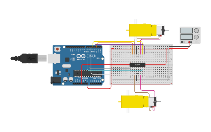 Circuit design Controlling a DC Motor | Tinkercad