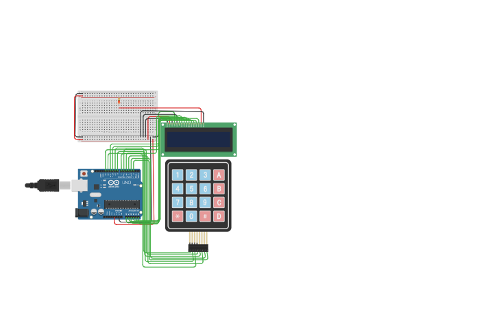 Circuit design Calculadora LCD Teclado | Tinkercad