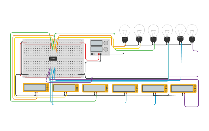 Circuit design AT tiny and pin logic | Tinkercad