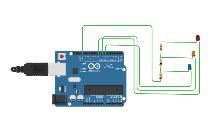 Circuit design Secuencia de luces | Tinkercad