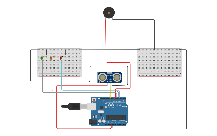 Circuit Design Buzzer Con Sensor Ultrasonico Alarma Tinkercad