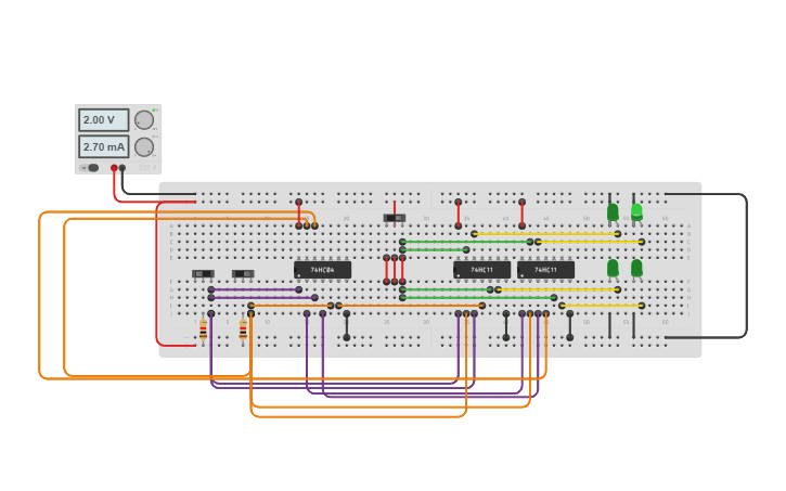 Circuit design Exp 5b- De-Multiplexer | Tinkercad
