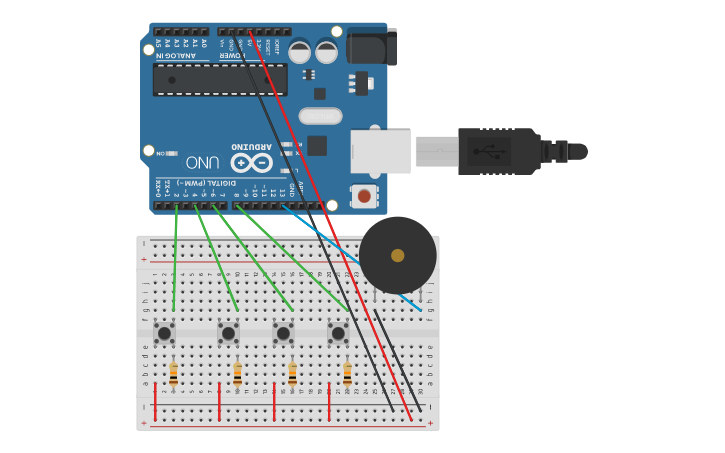 Circuit design buzzer - Tinkercad
