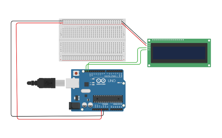 Circuit design LCD I2C - Tinkercad
