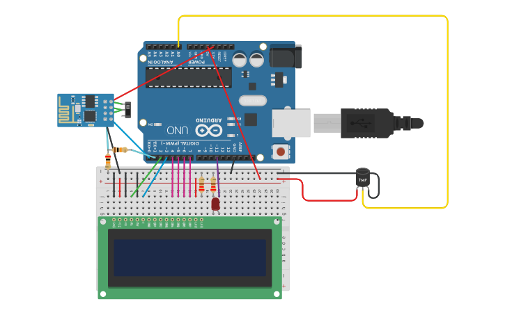 Circuit design IoT Sederhana Sensor Suhu - Tinkercad Circuit design IoT Sederhana Sensor Suhu - Tinkercad