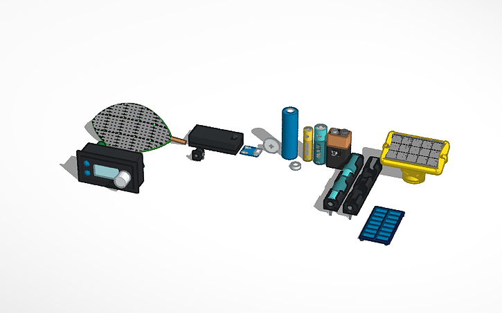 3D design Electronics (power source showcase) - Tinkercad