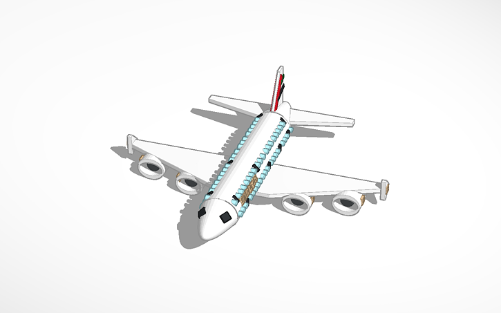 3D design Emirates A380 - Tinkercad