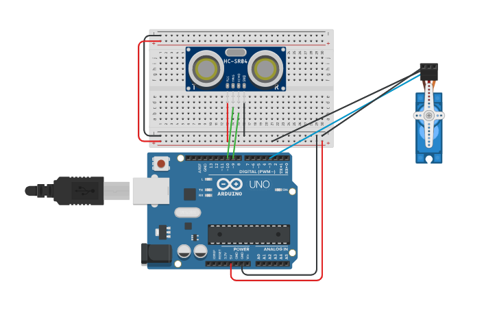 Circuit design Arduino Radar Projects - Tinkercad