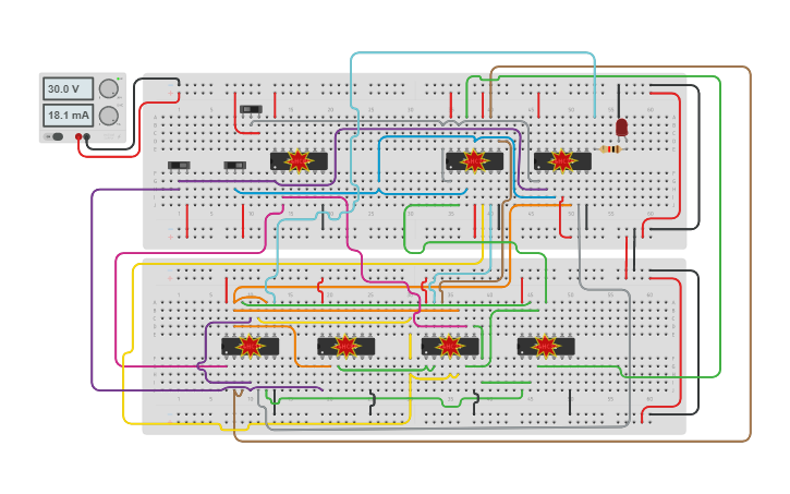 Circuit design Sequence Detector - Tinkercad