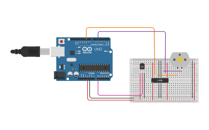 Circuit design Smart Irrigation System - Tinkercad