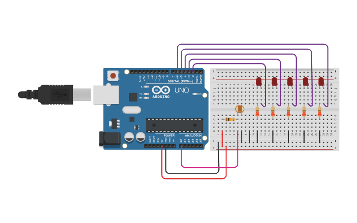 Circuit design Light Sensor - Tinkercad
