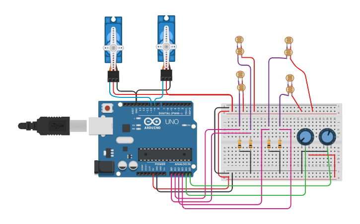 Circuit design Arduino based Dual axis Solar Tracker MINI PROJECT ...