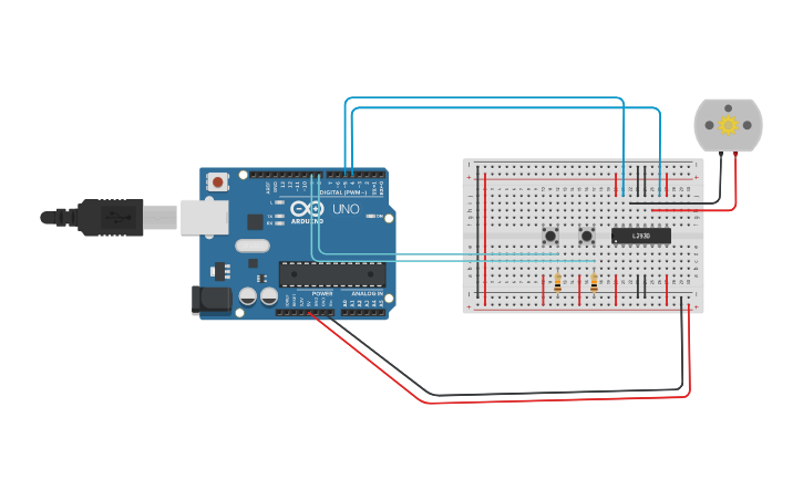 Circuit design Puente H - Tinkercad