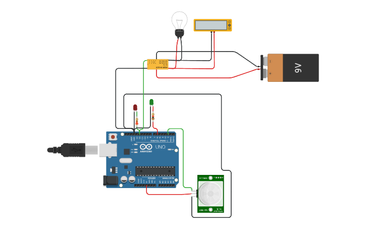 Circuit Design Sensor Movimiento Uv Tinkercad