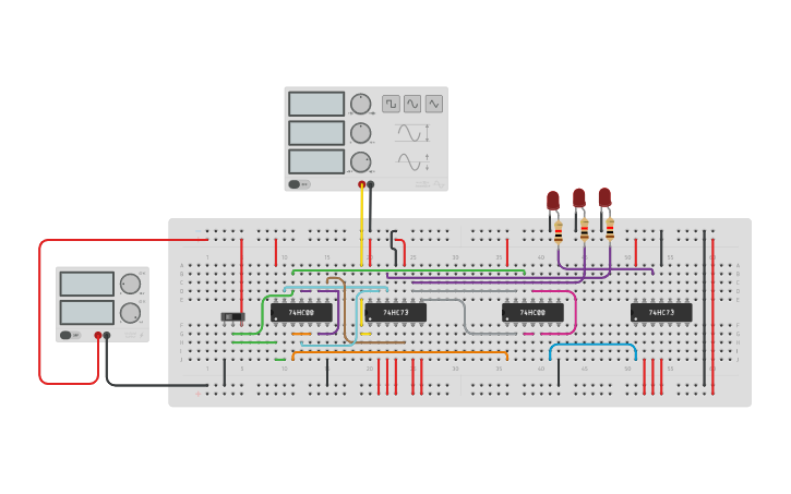Circuit Design 3 Bit Asynchronous Up Down Counter Tinkercad