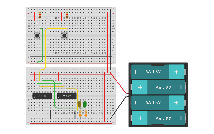 Circuit Design Half Adder Tinkercad