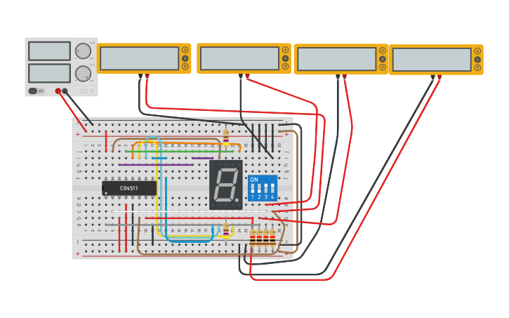 Circuit design CODIGO BCD | Tinkercad