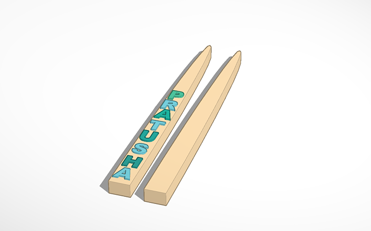 3D design Custom Chopsticks - Tinkercad
