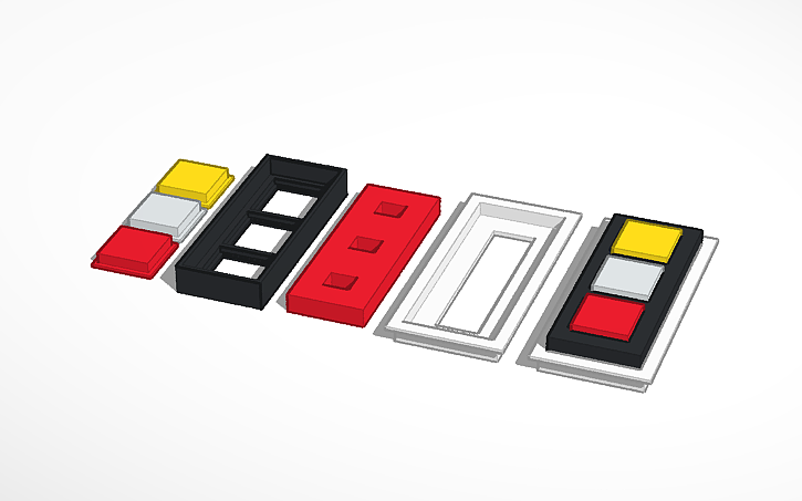 3D design Push Buttons - Tinkercad