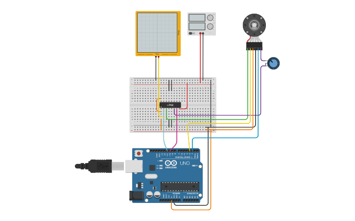 Circuit design DC Motor Disturbance | Tinkercad