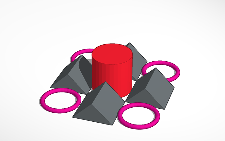 3D design Red, Pink, Grey three colors | Tinkercad